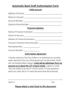 Fillable Online Direct Utility Payment Authorization Form ...