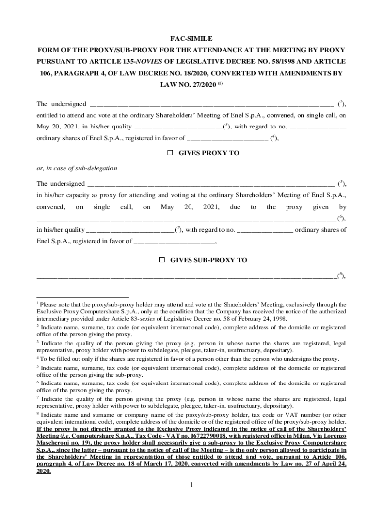 Fillable Online Form for conferring proxies/sub-proxies and voting instructions ... Fax Email ...