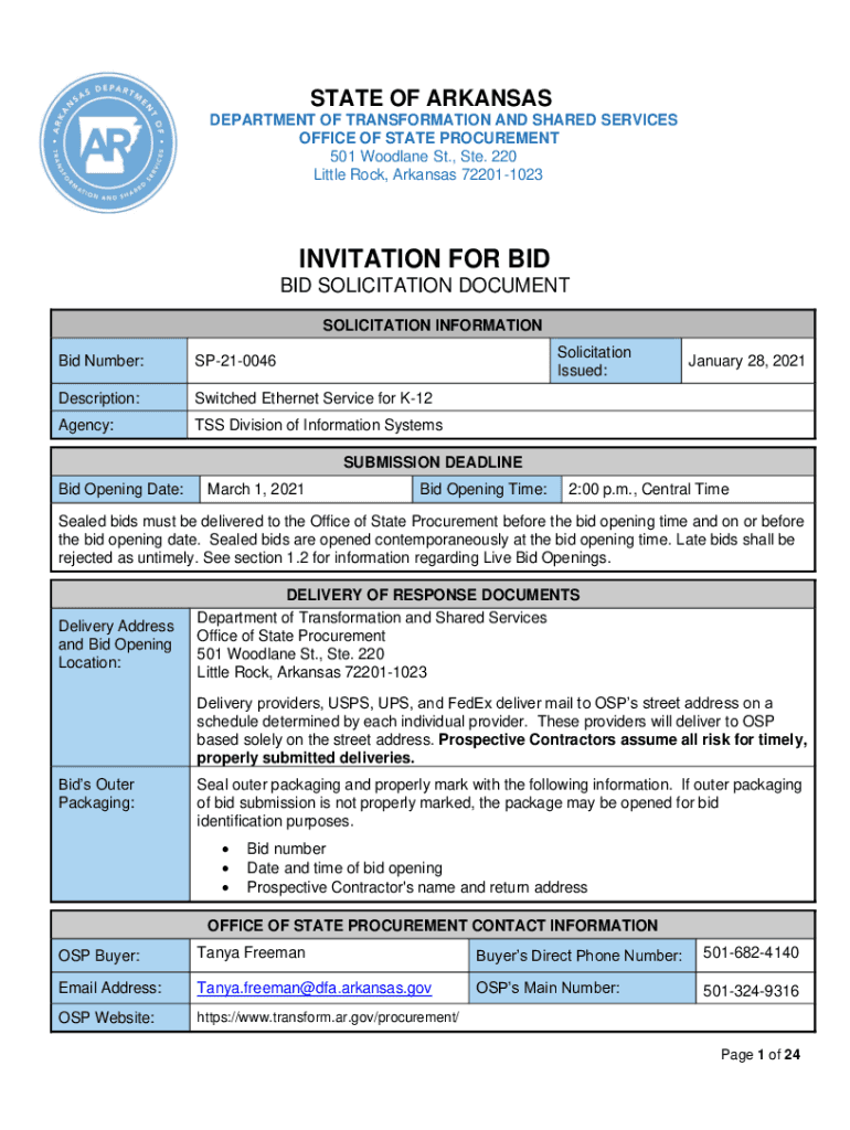 Fillable Online invitation for bid solicitation document - UA Rich Mountain Fax Email Print ...