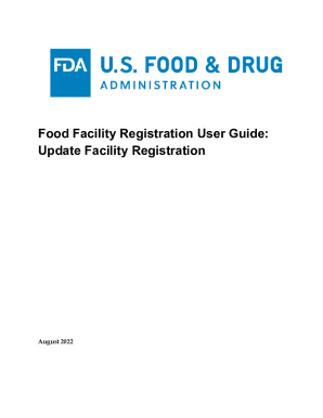 Fillable Online Food Facility Registration User Guide: Update Facility ...
