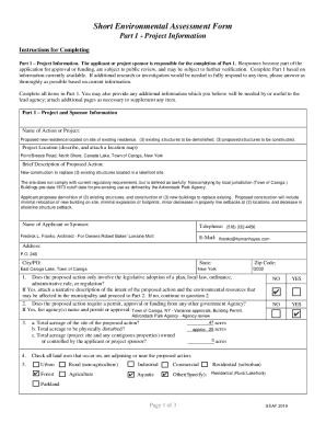 Fillable Online SEQR Short Environmental Assessment Form - Nassau ...