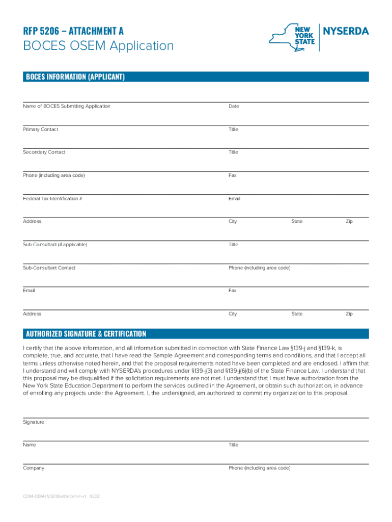 Fillable Online New York State BOCES On-Site Energy Manager Services ...
