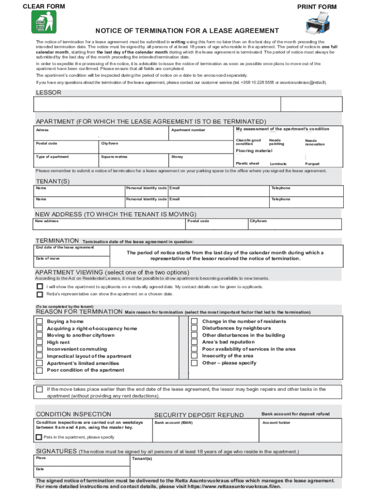 Fillable Online Termination Of Lease: How Landlords Should Write This Notice Fax Email Print ...