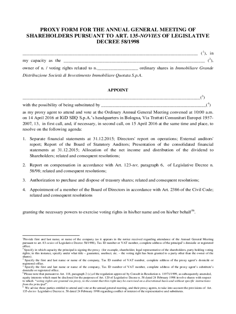 Fillable Online certificate of the proxy holder - Teleborsa Fax Email ...