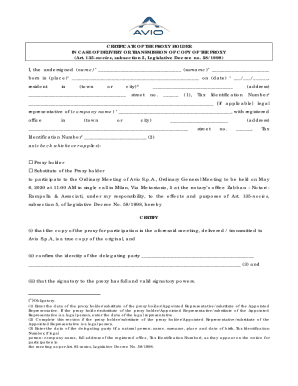 Fillable Online certificate of the proxy holder - Unieuro S.p.A. Fax ...