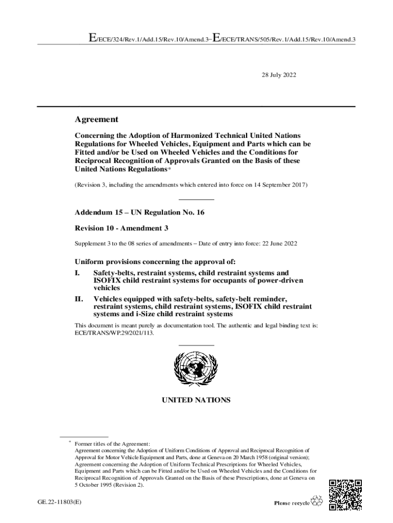 Fillable Online United Nations Regulation No. 11. Uniform provisions ...