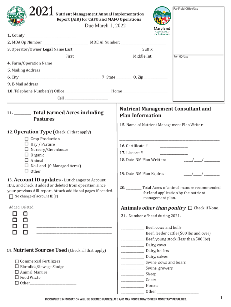 Fillable Online mda maryland Annual Implementation Reporting Forms Fax Email Print - pdfFiller