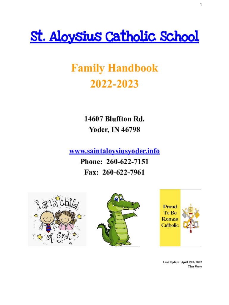 Fillable Online St. Aloysius Catholic School - Yoder, United States Fax ...