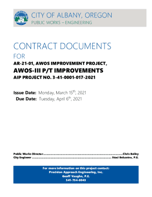 Fillable Online awos-iii p/t improvements - City of Albany, Oregon Fax ...