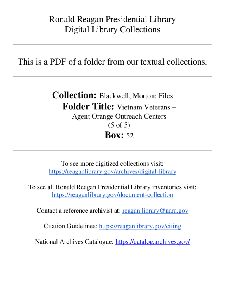 Fillable Online Collection: Folder Title: BoxPDF fileRonald Reagan ...