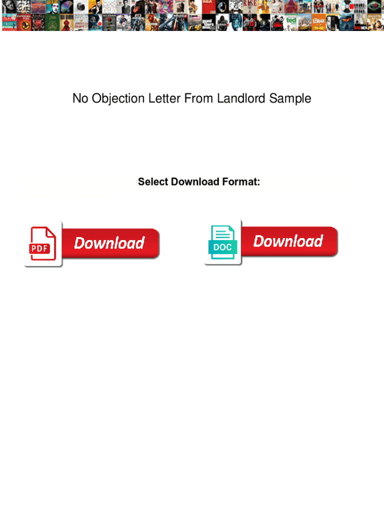 Fillable Online No Objection Letter From Landlord Sample. No Objection ...