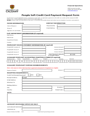 Fillable Online People Soft Credit Card Payment Request Form Fax Email ...