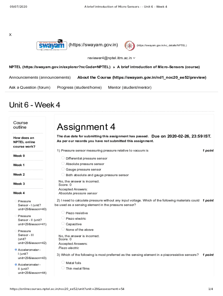 Fillable Online Assignment 4 - Nptel Fax Email Print - pdfFiller