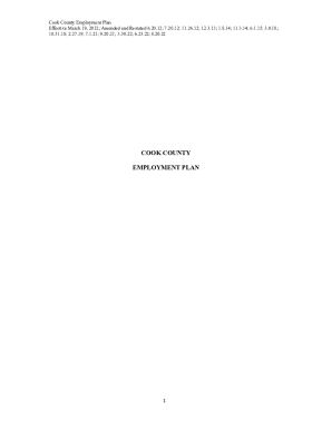 Fillable Online Cook County Employment Plan (Effective 8.20.22) Fax ...