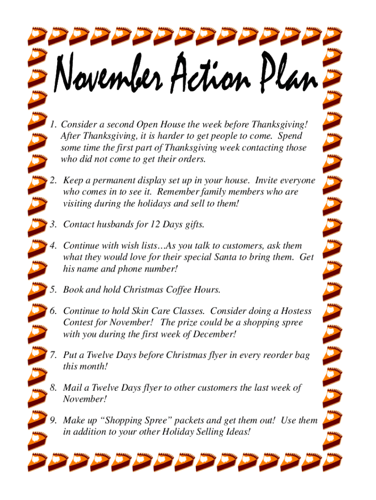 Fillable Online November Action Plan - Pages 1 & 2 - UnitNet Fax Email ...