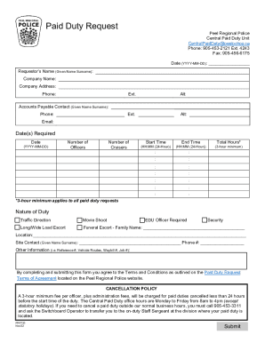 Fillable Online Paid Duty Request. Paid Duty Request Fax Email Print ...