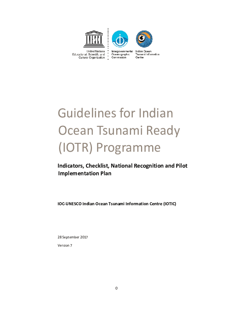 Fillable Online Guidelines for Indian Ocean Tsunami Ready (IOTR) Programme Fax Email Print ...
