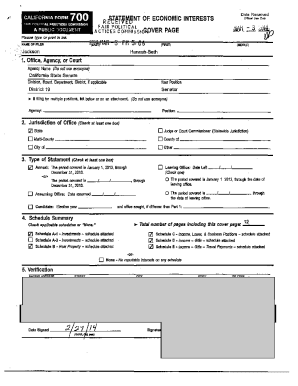 Fillable Online Statement of Economic Interests Form 700 - Marin County ...