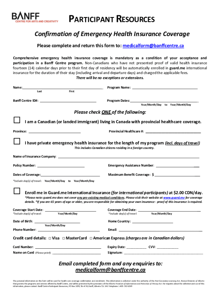 Fillable Online Confirmation of Emergency Health Insurance Coverage Fax ...