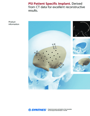 Fillable Online PSI Patient Specific Implant. Derived from CT data for ...