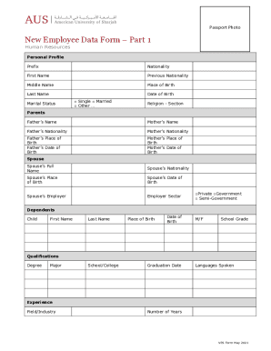 Fillable Online New Employee Data Form SC New Form (1) Fax Email Print ...
