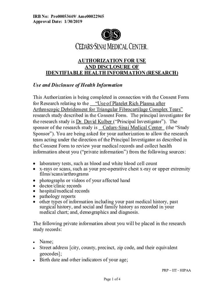 Fillable Online authorization for use - Clinical Trials Fax Email Print ...