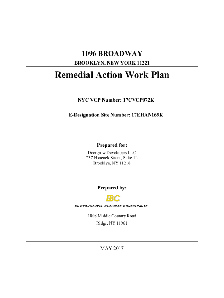 Fillable Online Remedial Action Work Plan - The New York Public Library ...