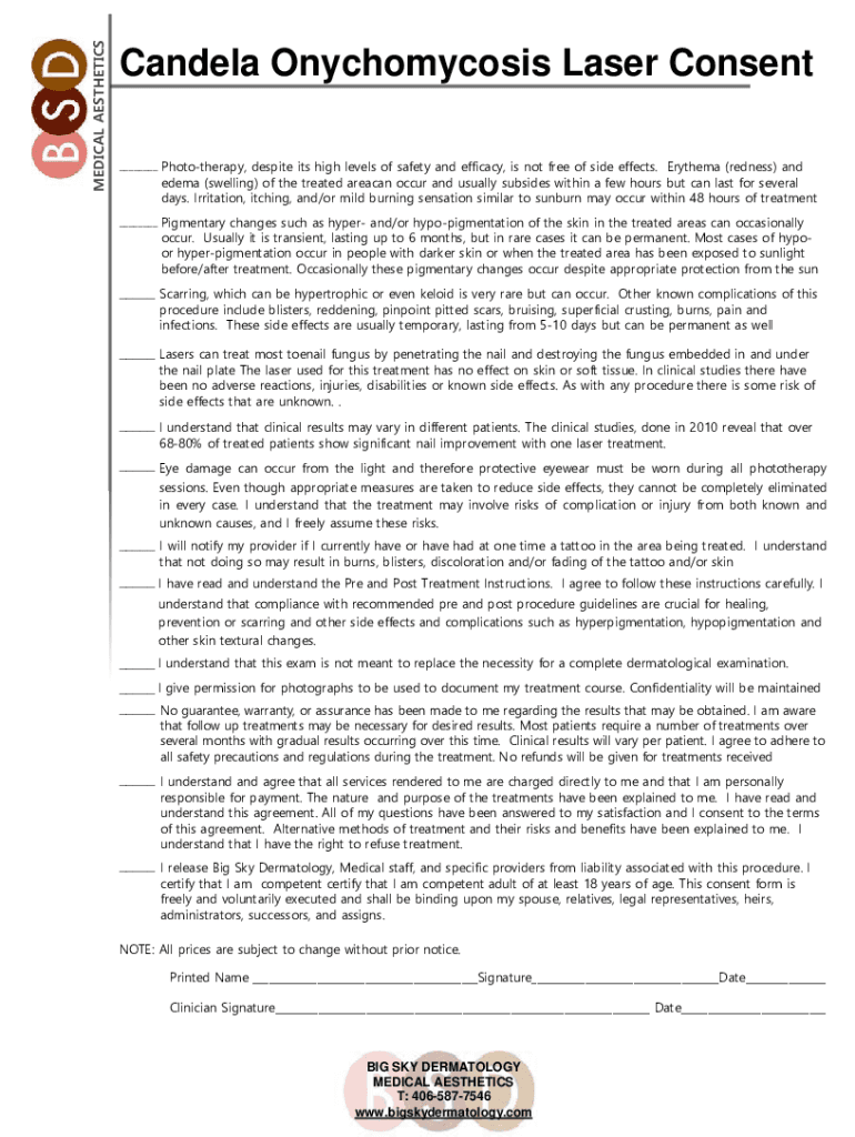 Fillable Online Laser/IPL/RF Consent Form Fax Email Print - pdfFiller