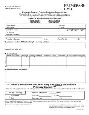 Fillable Online Pharmacy Services Prior Authorization Request Form ...