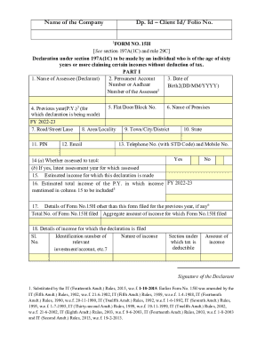 Fillable Online FORM NO.15H See rule 29C(1A) Declaration under - Yumpu ...