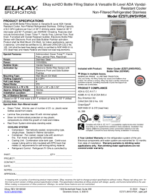 Fillable Online Elkay ezH2O Bottle Filling Station & Versatile Bi-Level ADA VandalResistant ...