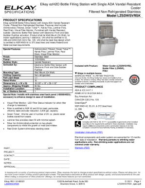 Fillable Online Elkay LZS8WSSK EZH2O Bottle Filling Station Single ADA ... Fax Email Print ...