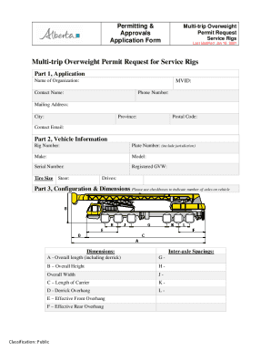 Fillable Online Multi-trip Overweight Permit Request Service Rigs ...