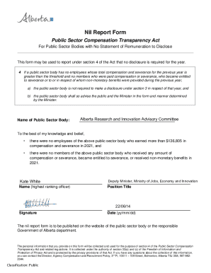 Fillable Online Public Sector Compensation Transparency Act - Nil ...