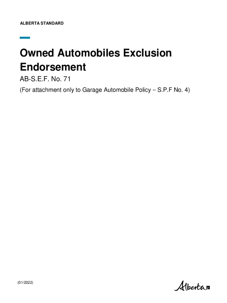 Fillable Online SAF No. 4 Application for standard garage automobile ...
