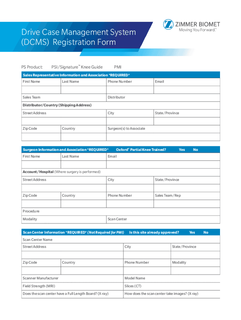 Fillable Online Drive Case Management System (DCMS) Registration Form Fax Email Print - pdfFiller