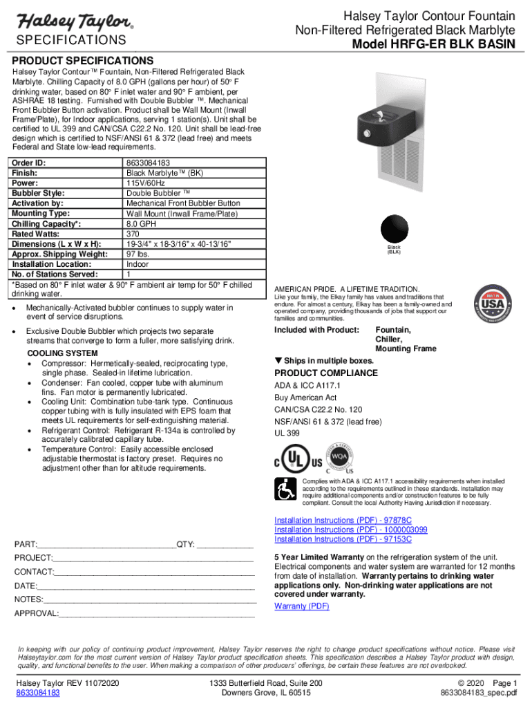 Fillable Online halsey-taylor-hrfg-e-blk-basin-specification-sheet.pdf ...