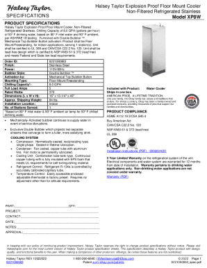 Fillable Online XP8W-Q HT Explosion-Proof Free-Standing Cooler (N/A ...