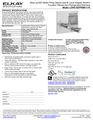 Fillable Online Elkay LZWS-EDFPBM117K Bottle Filling Station - F.W ...