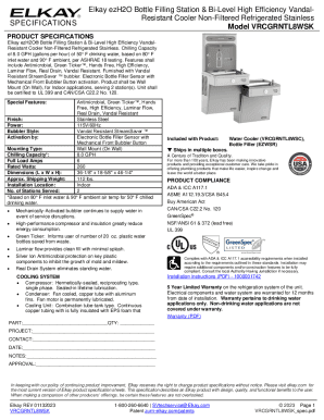 Fillable Online Elkay ezH2O Bottle Filling Station, & Bi-Level High ... Fax Email Print - pdfFiller