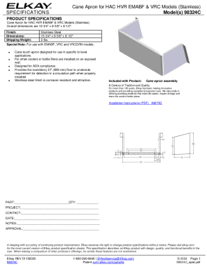 Fillable Online Elkay Cane Apron For EMABF Water Fountains, Stainless ...