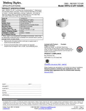 Fillable Online OBS - REFER TO NR Model HRFG-EBP BLK BASIN Fax Email ...