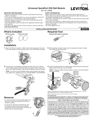 Fillable Online What's Included: Required Tool: Installation Removal ...