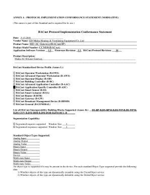 Fillable Online Annex A - protocol implementation conformance statement ... Fax Email Print ...