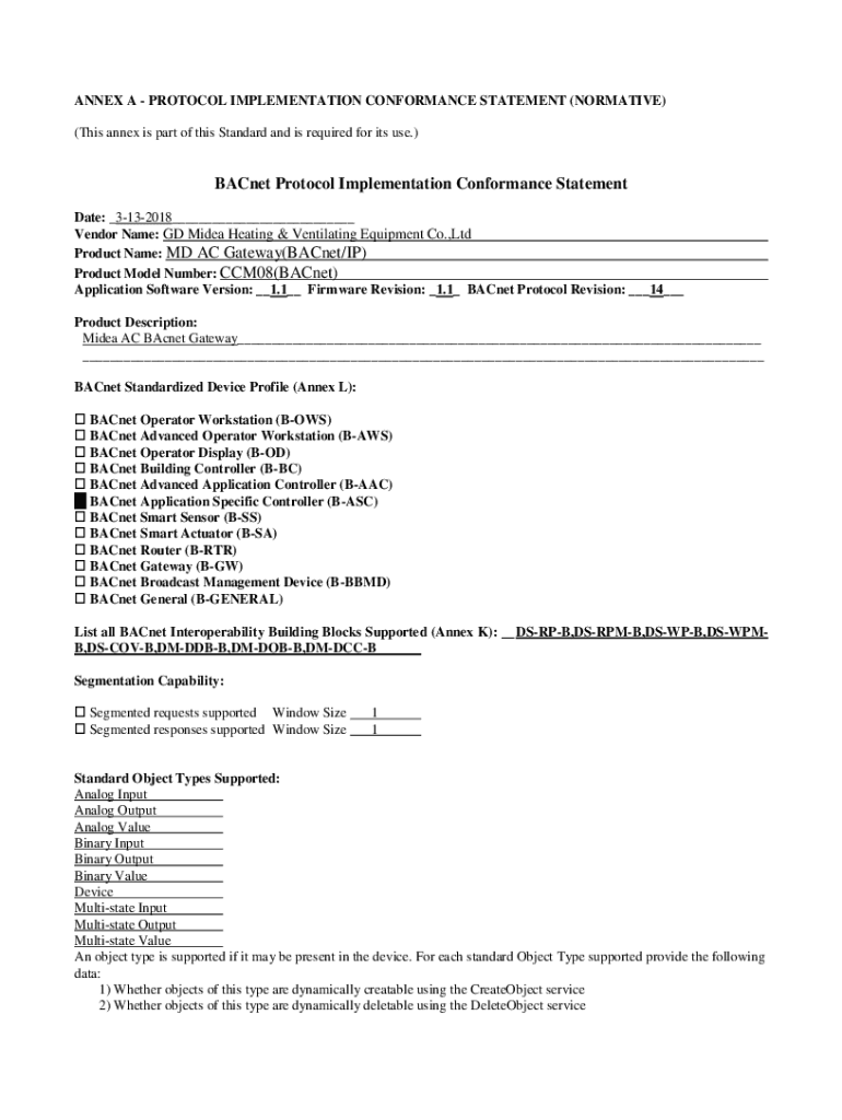 Fillable Online Annex A - protocol implementation conformance statement ... Fax Email Print ...