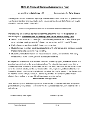 Fillable Online REQUEST FOR EARLY RELEASE/LATE ARRIVAL ... Fax Email ...