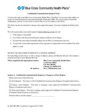 Fillable Online Blue Cross Community Health Plans HIPAA Confidential ...