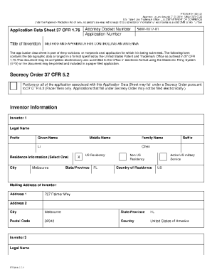 Fillable Online Forms For Patent Applications - USPTO Fax Email Print ...