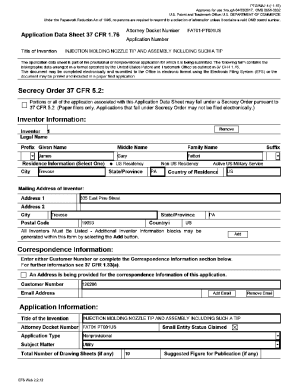 Fillable Online OMB Clearance and PRA Burden Statement - ADS - USPTO ...
