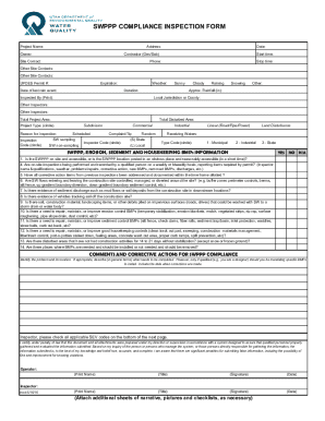 Fillable Online Fillable SWPPP COMPLIANCE INSPECTION FORM (Weber ...